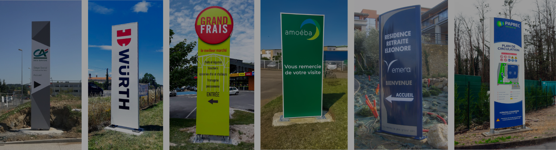 Totems - enseigne publicitaire pour bâtiment