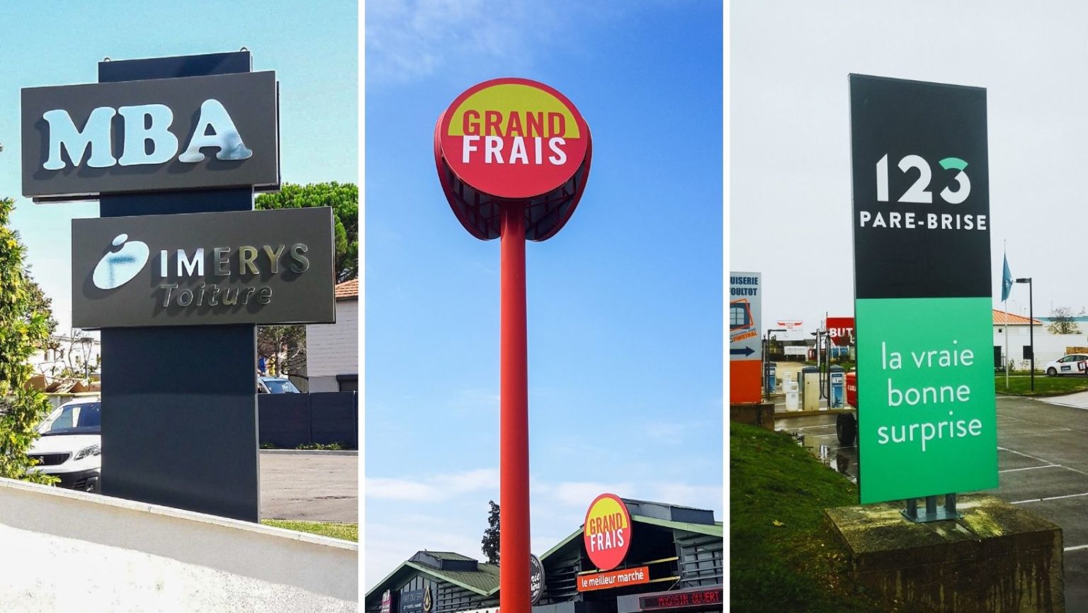 Totems - enseigne publicitaire pour bâtiment