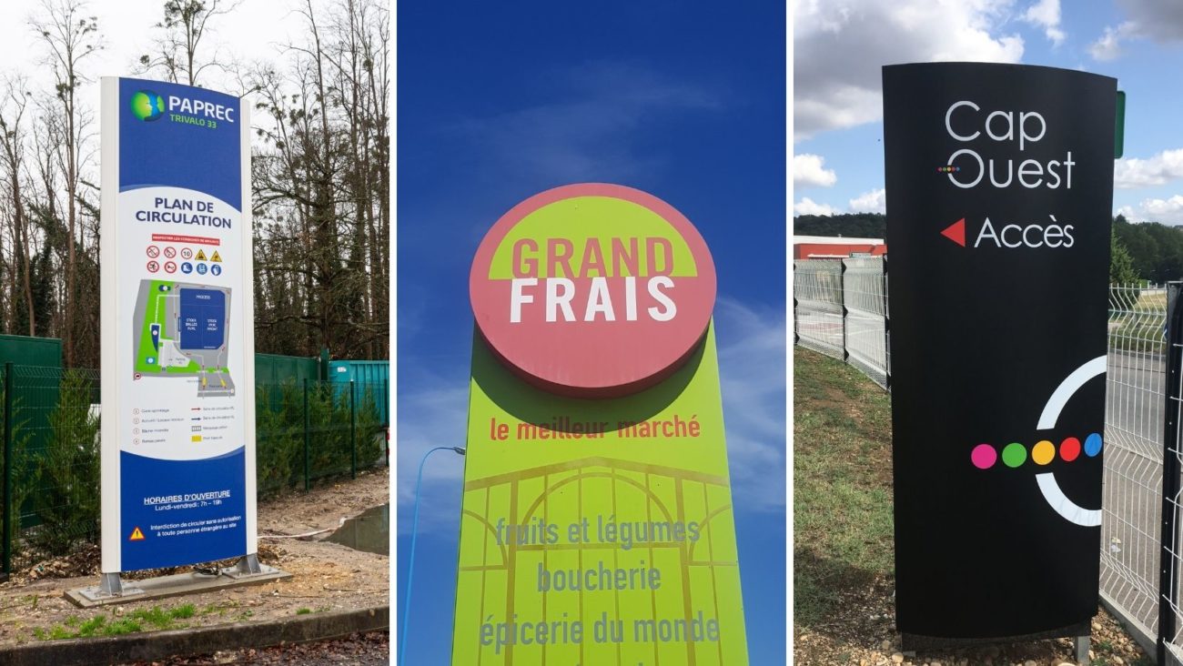 Totems - enseigne publicitaire pour bâtiment