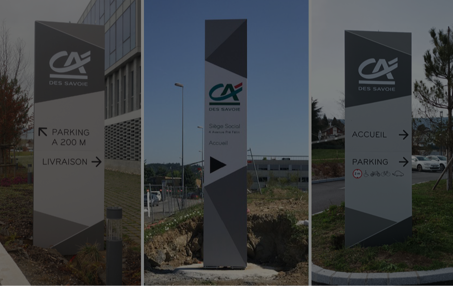 Totems - enseigne publicitaire pour bâtiment
